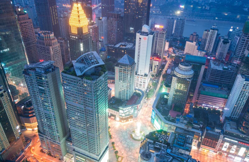 Aerial View of the Downtown in Chongqing Editorial Stock Image - Image ...