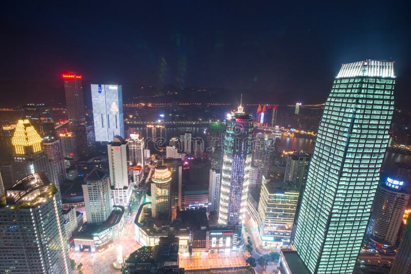 Aerial View of the Downtown in Chongqing Editorial Stock Image - Image ...