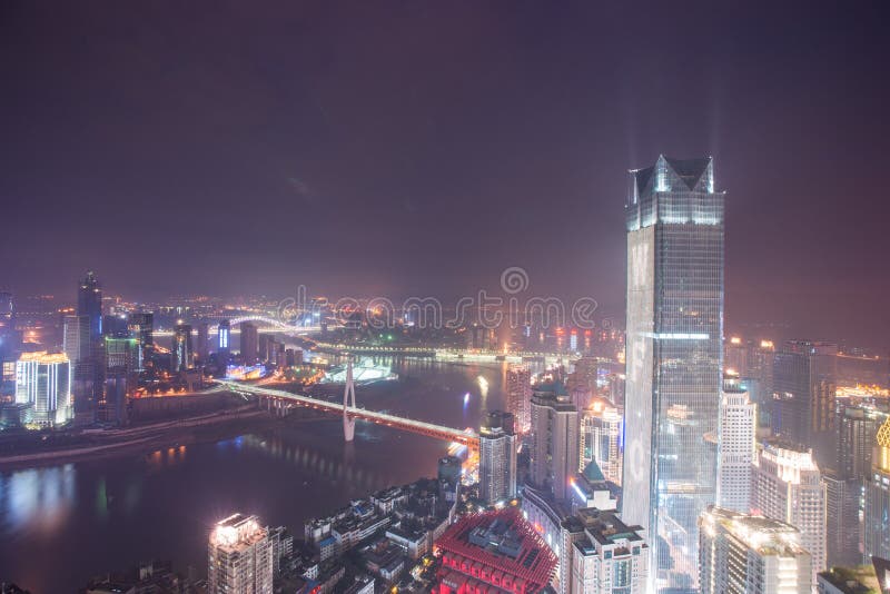 Aerial View of the Downtown in Chongqing Editorial Stock Image - Image ...