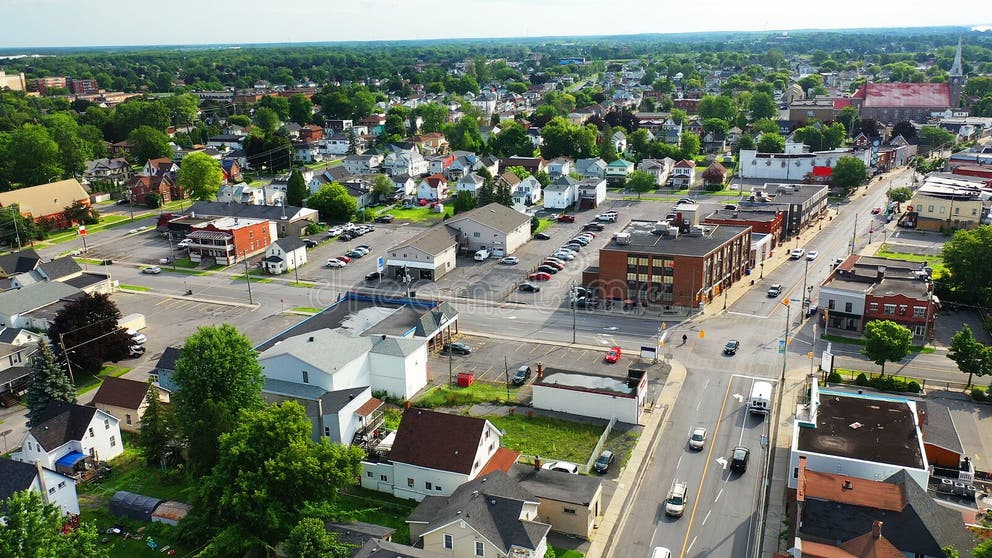 Aerial View of Downtown Cornwall, Ontario, Canada Stock Image - Image ...