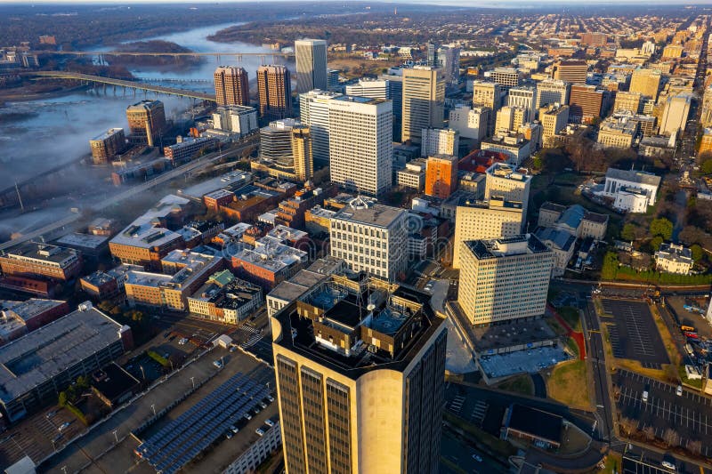 Aerial View of Downtown by James River Editorial Image - Image of ...