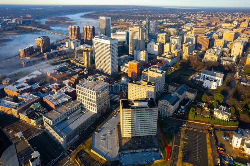 Aerial View of Downtown by James River Editorial Photo - Image of ...