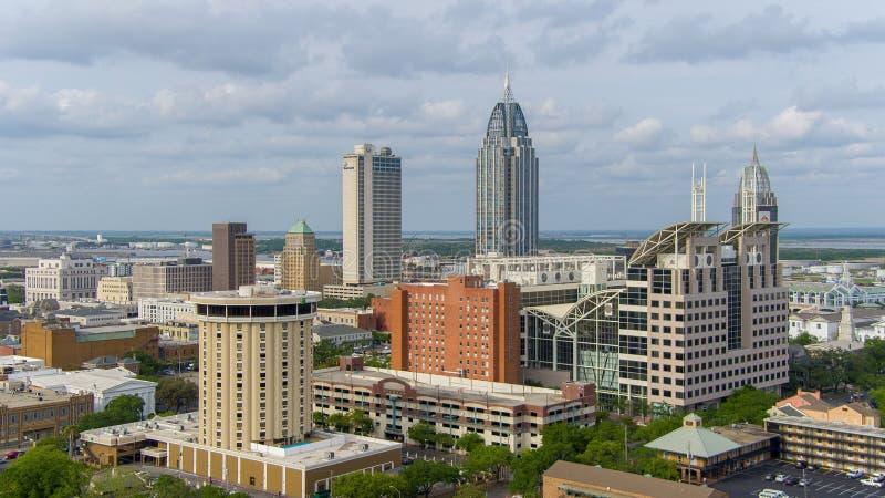 Aerial View of Downtown Mobile, Alabama in April Editorial Photo ...