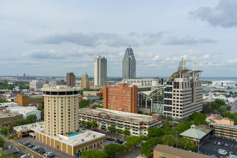 Aerial View of Downtown Mobile, Alabama in April Editorial Stock Photo ...