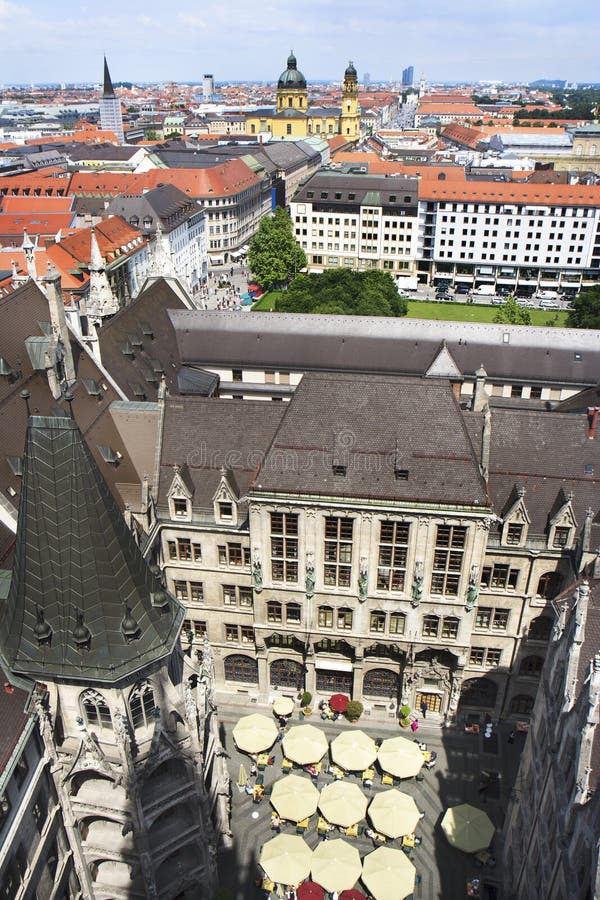 Aerial View of Downtown and Neues Rathaus Stock Image - Image of ...
