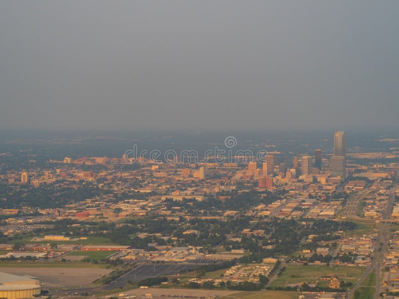 Aerial View of the Downtown Oklahoma City Stock Image - Image of city ...