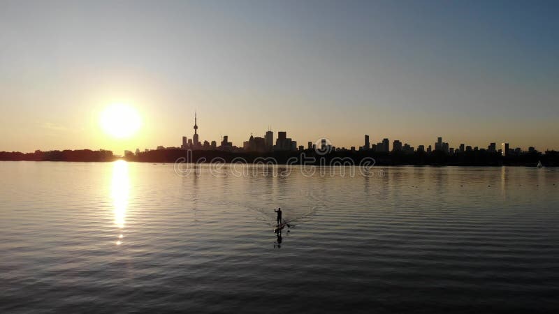 Aerial View of Downtown Toronto at Sunset Stock Video - Video of tall ...