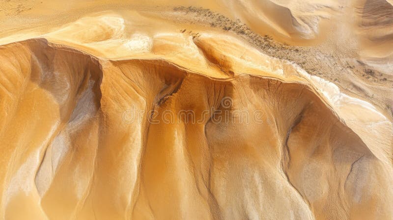 Aerial View of Dramatic Sand Dunes Landscape Captured from Above Stock ...