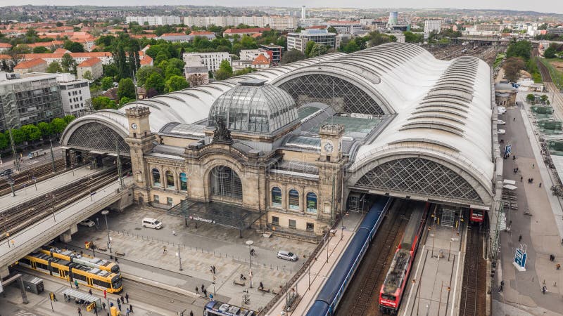 Aerial View of Dresden Central Station Editorial Image - Image of ...