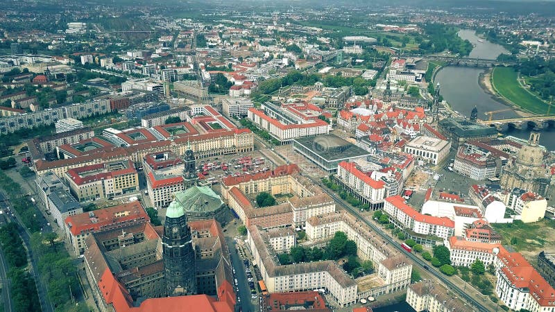 Aerial View of Dresden City Center, Germany Stock Photo - Image of ...