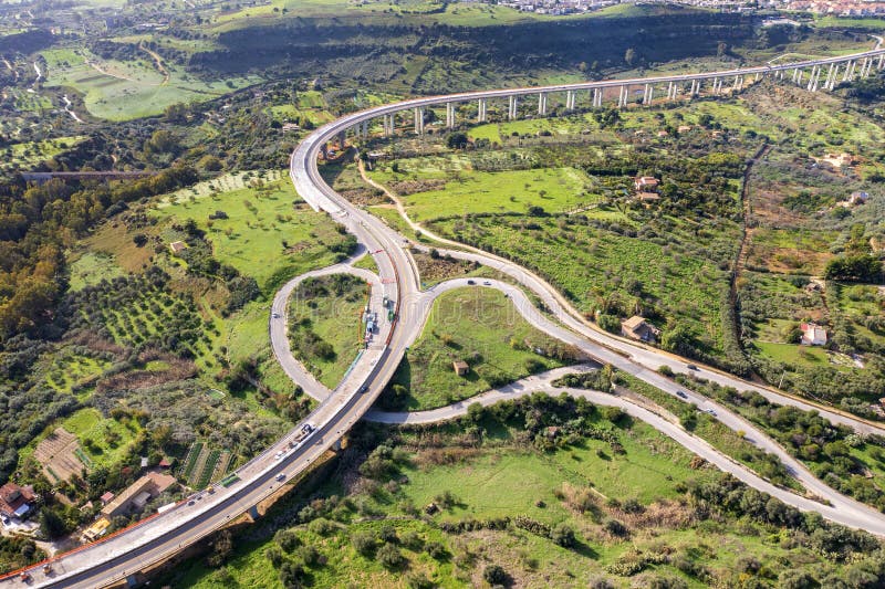 A Part of a Road Junction. Transportation and Infrastructure Concept ...