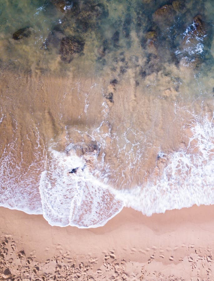 Aerial View Drone Photo of Beach Waves Stock Image - Image of seascape ...