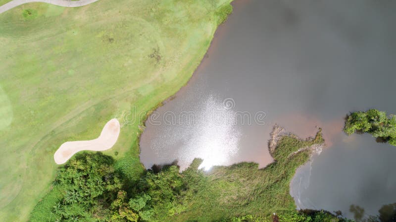 Aerial View Drone Shot of Golf Course. Stock Image - Image of fairway ...