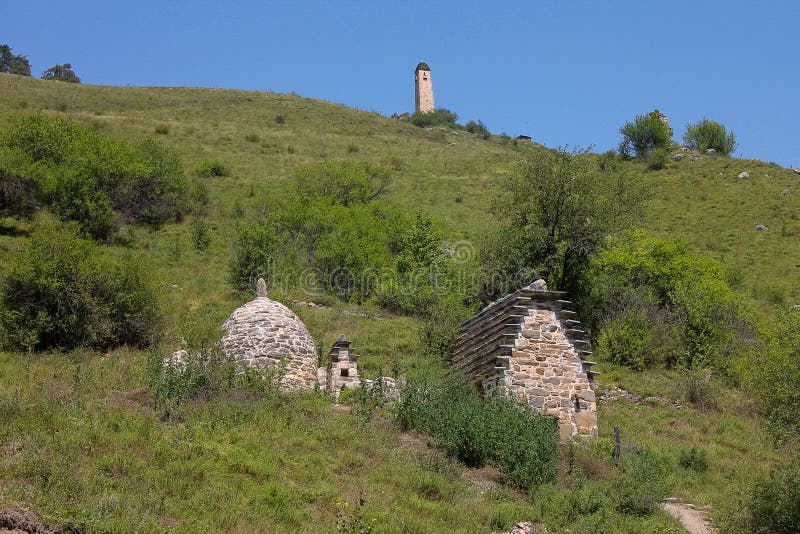Aerial View from the Drone. the Tower Complex in Mountain Ingushetia ...