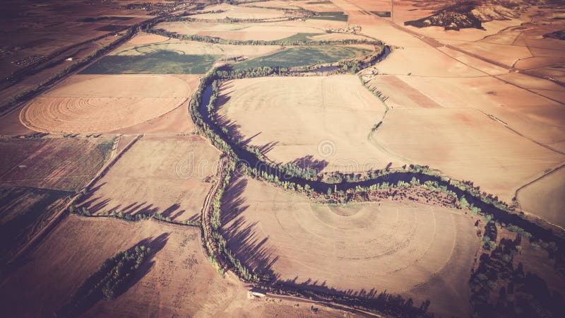 Aerial View of Dry Field with River Stock Photo - Image of aerial ... Aerial View of Dry Field with River Stock Photo - Image of aerial ...