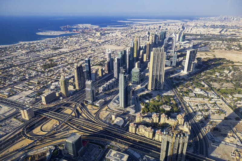 Aerial view of Dubai city editorial stock image. Image of facade - 54575329