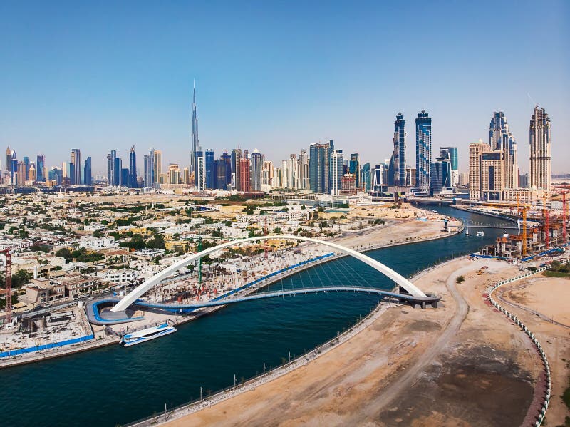 Aerial View of Dubai from the Water Canal Stock Photo - Image of dubai ...