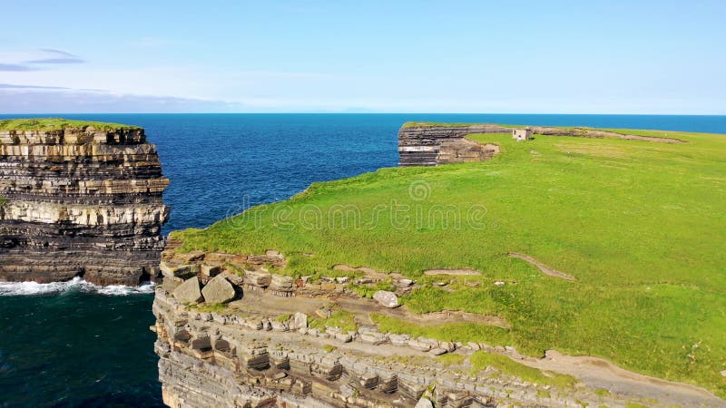 Aerial View of the Dun Briste Sea Stack at Downpatrick Head, County ...