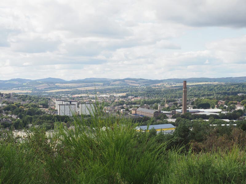 Aerial View of Dundee from Law Hill Stock Image - Image of town, city ...