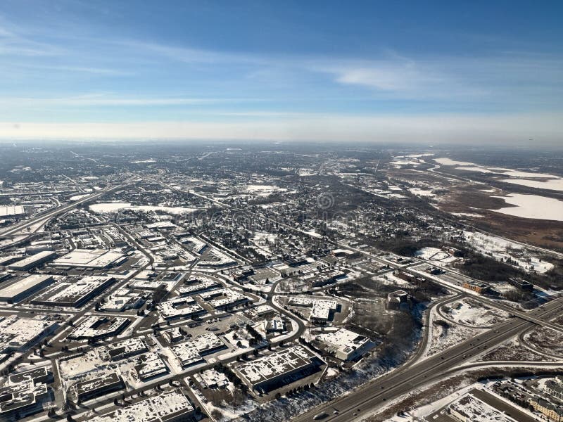 Aerial View of the Eagan Minnesota in the Suburbs of Minnesota on a ...