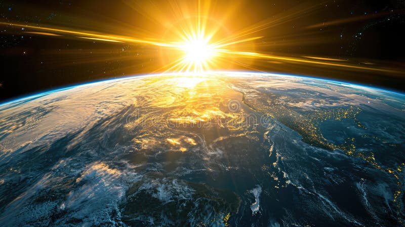 Aerial View of Earth from Space Stock Photo - Image of generated ...