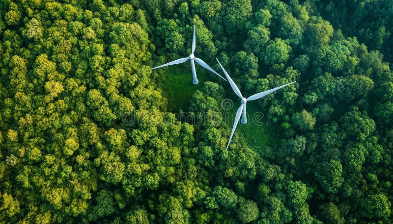 Aerial View of Eco Friendly Energy Generation Capturing Sustainable ...