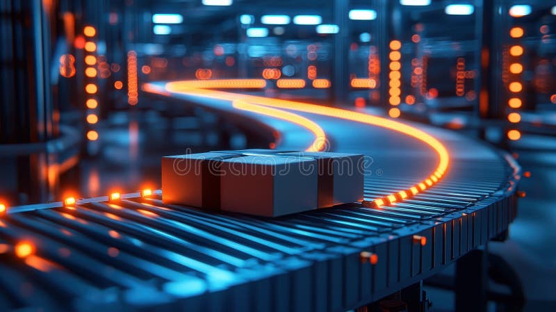 Aerial View of Efficient Warehouse Package Sorting System in High-tech ...