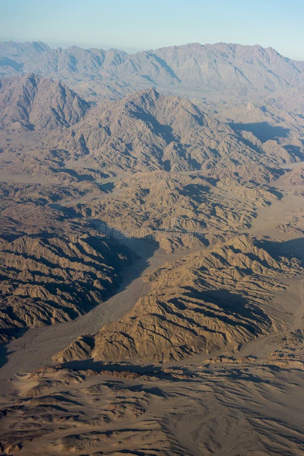 Aerial View of Egyptian Mountains Stock Image - Image of geography ...