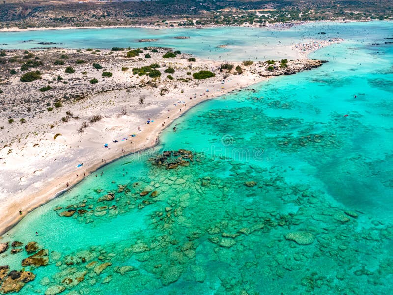 Aerial View of Elafonisi Beach, Crete, Greece Stock Image - Image of ...