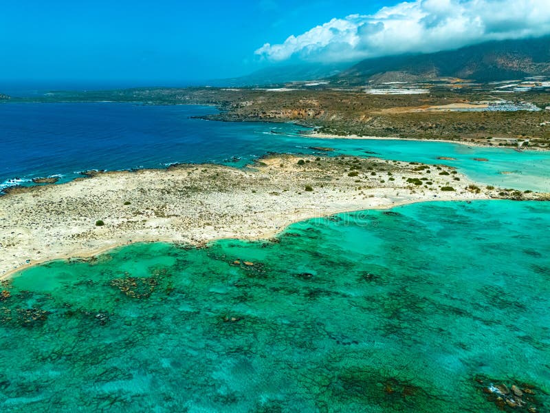 Aerial View of Elafonisi Beach, Crete, Greece Stock Photo - Image of ...