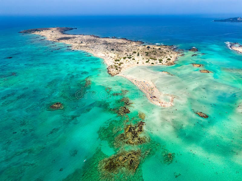 Aerial View of Elafonisi Beach, Crete, Greece Stock Image - Image of ...