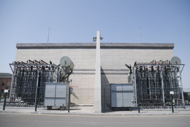 Aerial View of Electrical Substation Building Stock Photo - Image of ...
