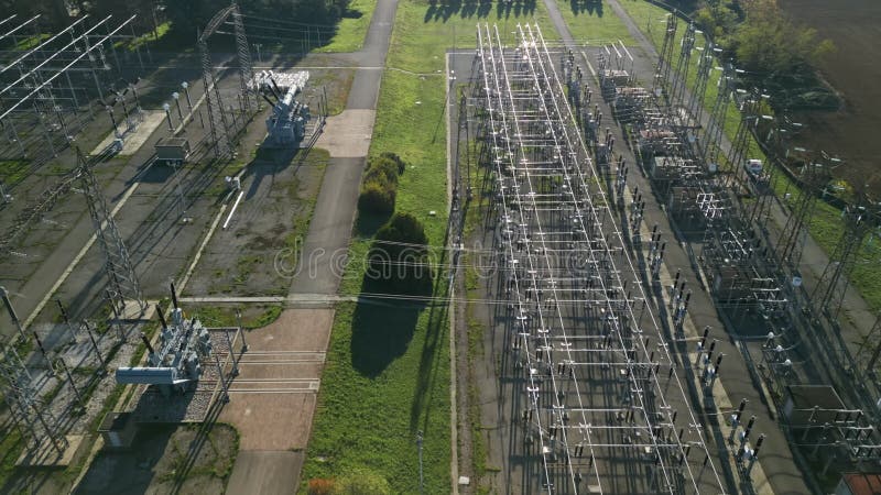 Aerial View Electrical Substation Current Transformer Stock Footage ...