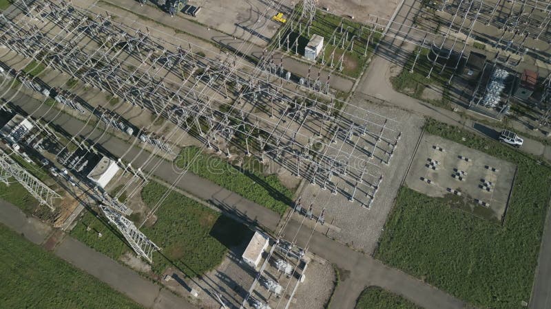 Aerial View Electrical Substation Current Transformer Stock Video ...