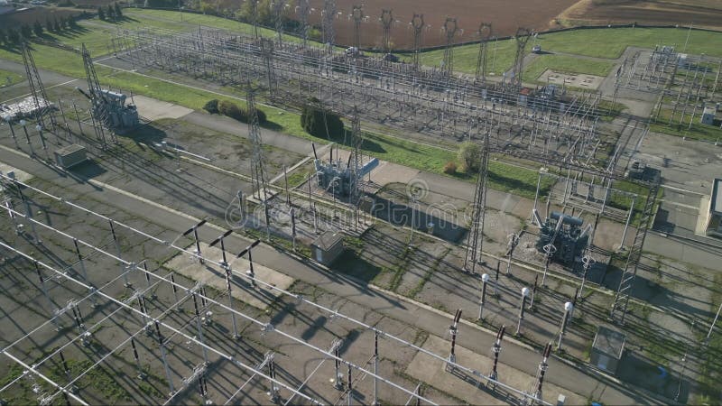 Aerial View Electrical Substation High Voltage Switchgear Stock Video ...