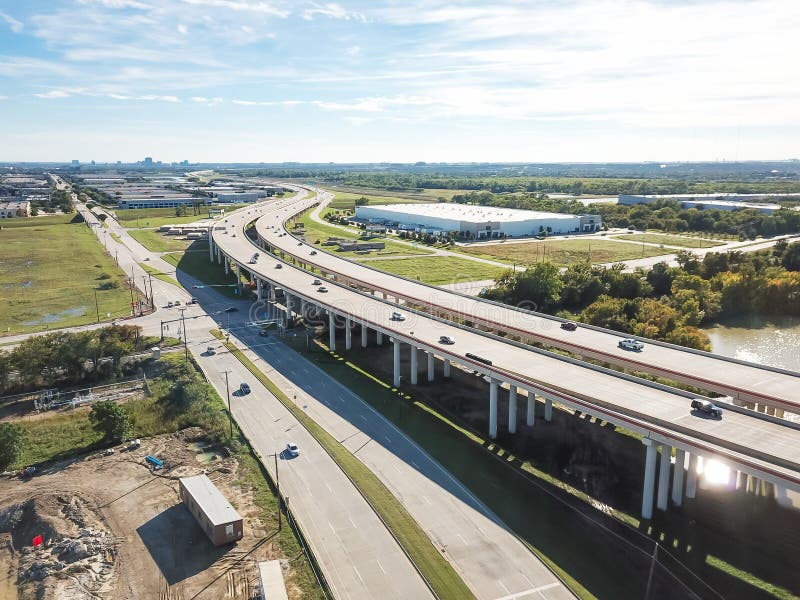 Construction of Elevated Highway in Progress in Houston, Texas, Stock ...