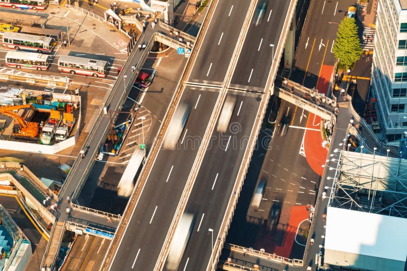 Tokyo Highway Junction from Above Stock Image - Image of japan, busy ...