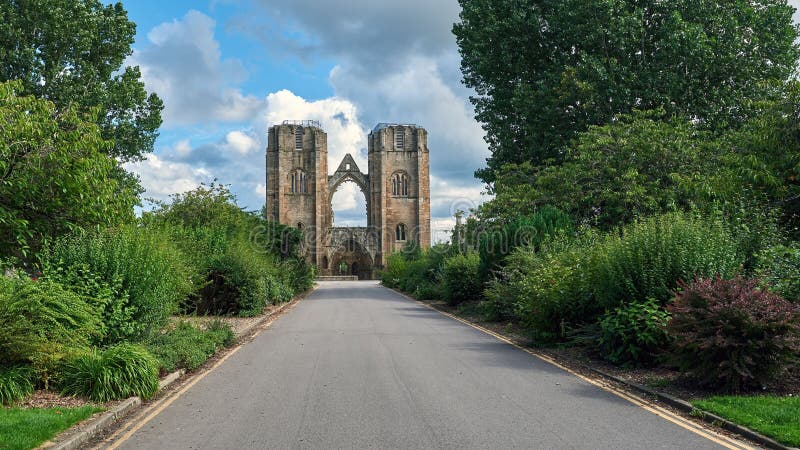 Aerial View of Elgin Cathedrar Surrounded by Trees Stock Photo - Image ...