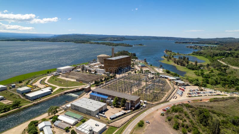 Aerial View of the "Embalse" Nuclear Power Plant in Cordoba, Argentina ...