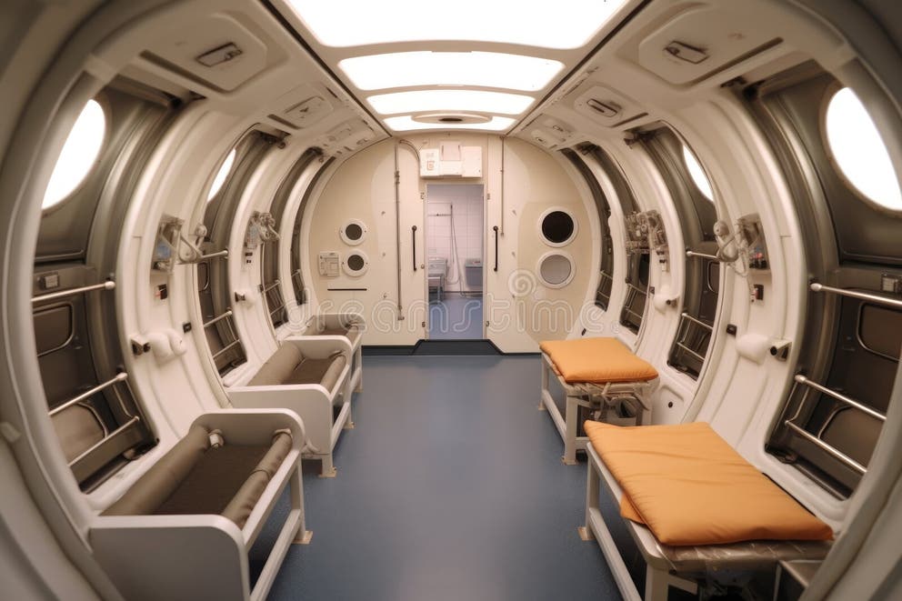 Aerial View of an Empty Hyperbaric Chamber Room Stock Illustration ...