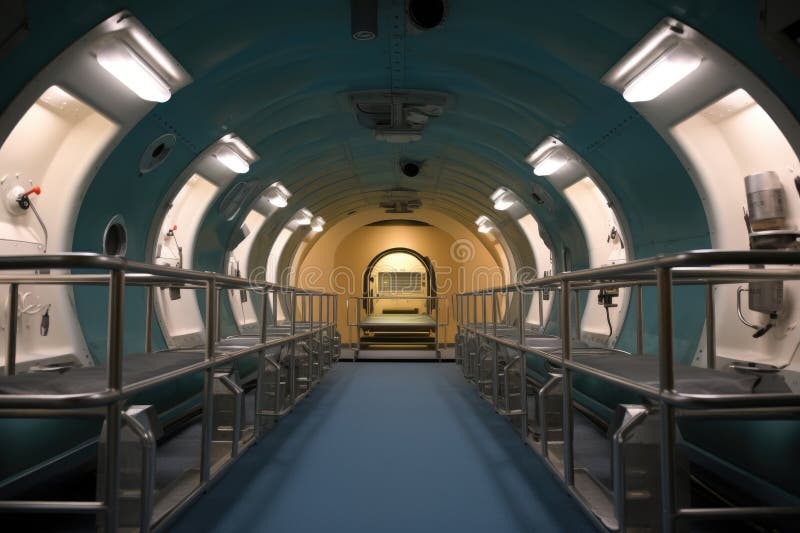 Aerial View of an Empty Hyperbaric Chamber Room Stock Illustration ...