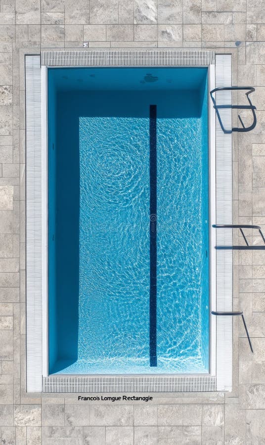 Aerial View of Empty Rectangular Swimming Pool with Clear Blue Water ...