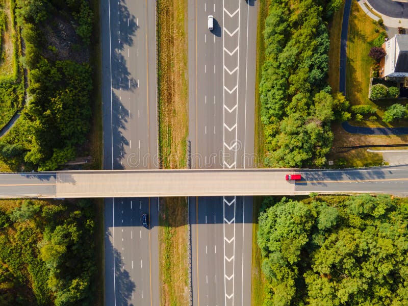 Aerial View of Empty Road Interchange Stock Photo - Image of interstate ...