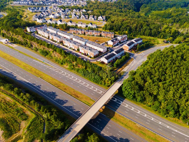 Aerial View of Empty Road Interchange Stock Image - Image of delivery ...