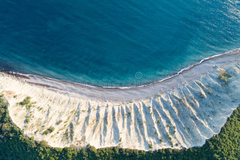 Aerial View of Empty Seashore Stock Image - Image of surf, nature ...