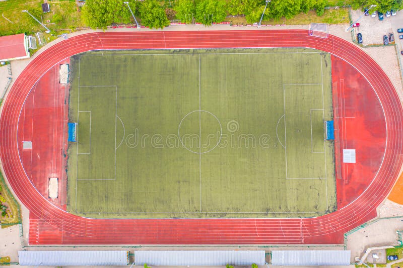 Aerial View of Empty Soccer Field in Europe Stock Image - Image of ...