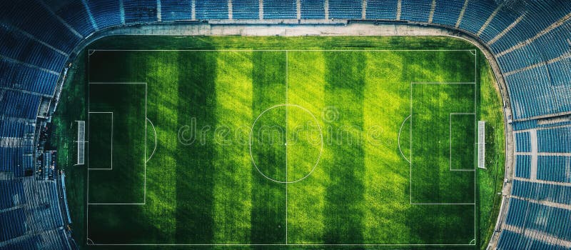 Aerial View of Empty Soccer Field in Stadium Stock Photo - Image of ...