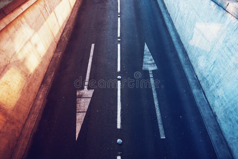 Aerial View of Empty Two Lane Road Stock Image - Image of route ...