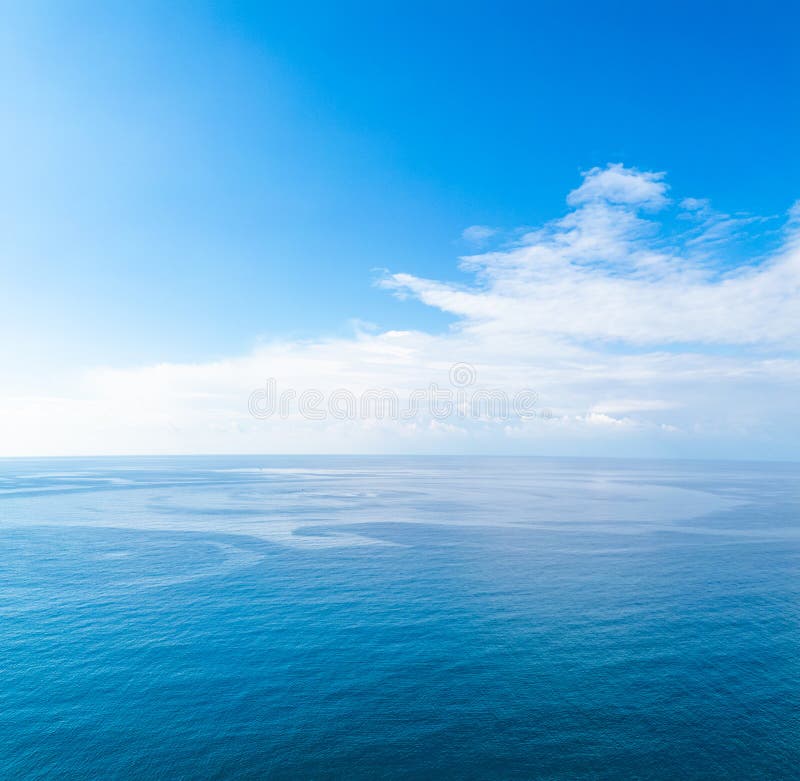 Aerial View of an Empty Vast and Clear Sparkling Blue Ocean Stock Image ...