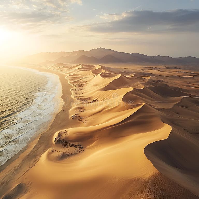 Endless Sand Dunes Create Mesmerizing Patterns in Light. Stock ...
